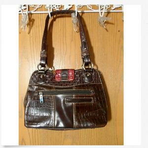 M.C. | Bags | Mc Croco Embossed Leather Western Satchel Handba | Poshmark